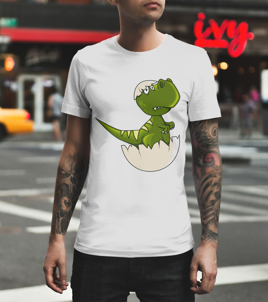 Baby Dragon Hatching From Egg With Playful Expression T-Shirt