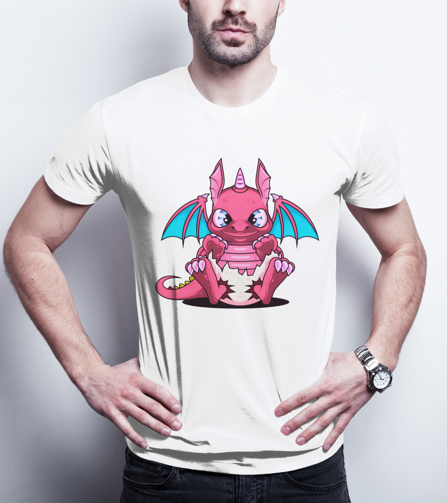 Pink Dragon Cute Cerulean Winged Hatchling T-Shirt
