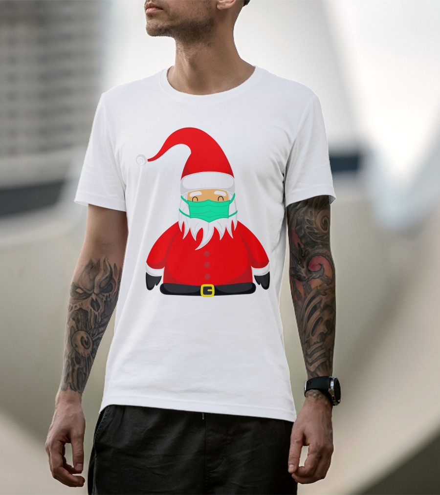 Santa Claus Wearing Green Face Mask T-Shirt