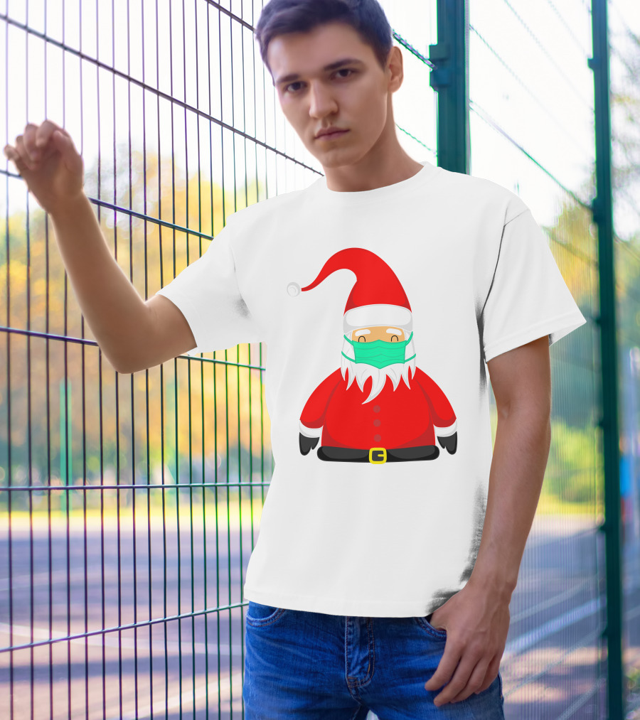 Santa Claus Wearing Green Face Mask T-Shirt