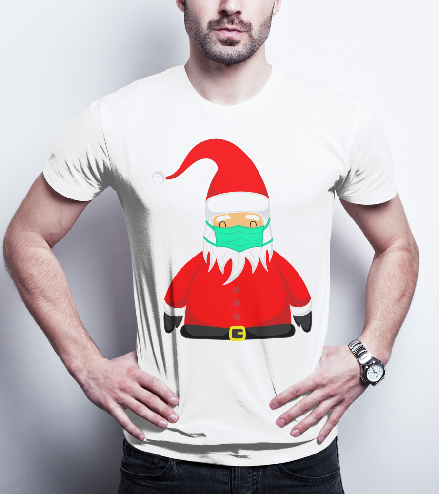 Santa Claus Wearing Green Face Mask T-Shirt