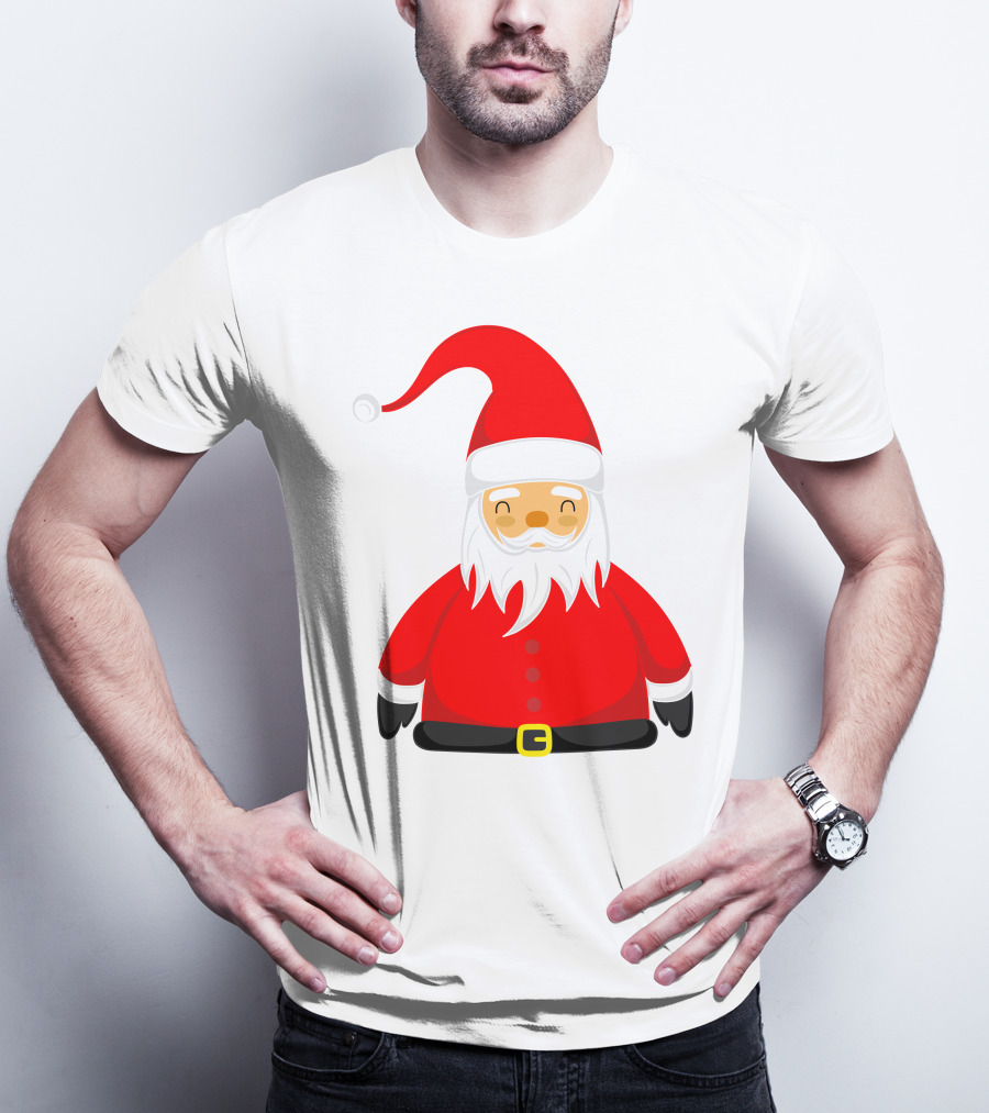 Santa Claus Outfit On Christmas Cartoon T-Shirt