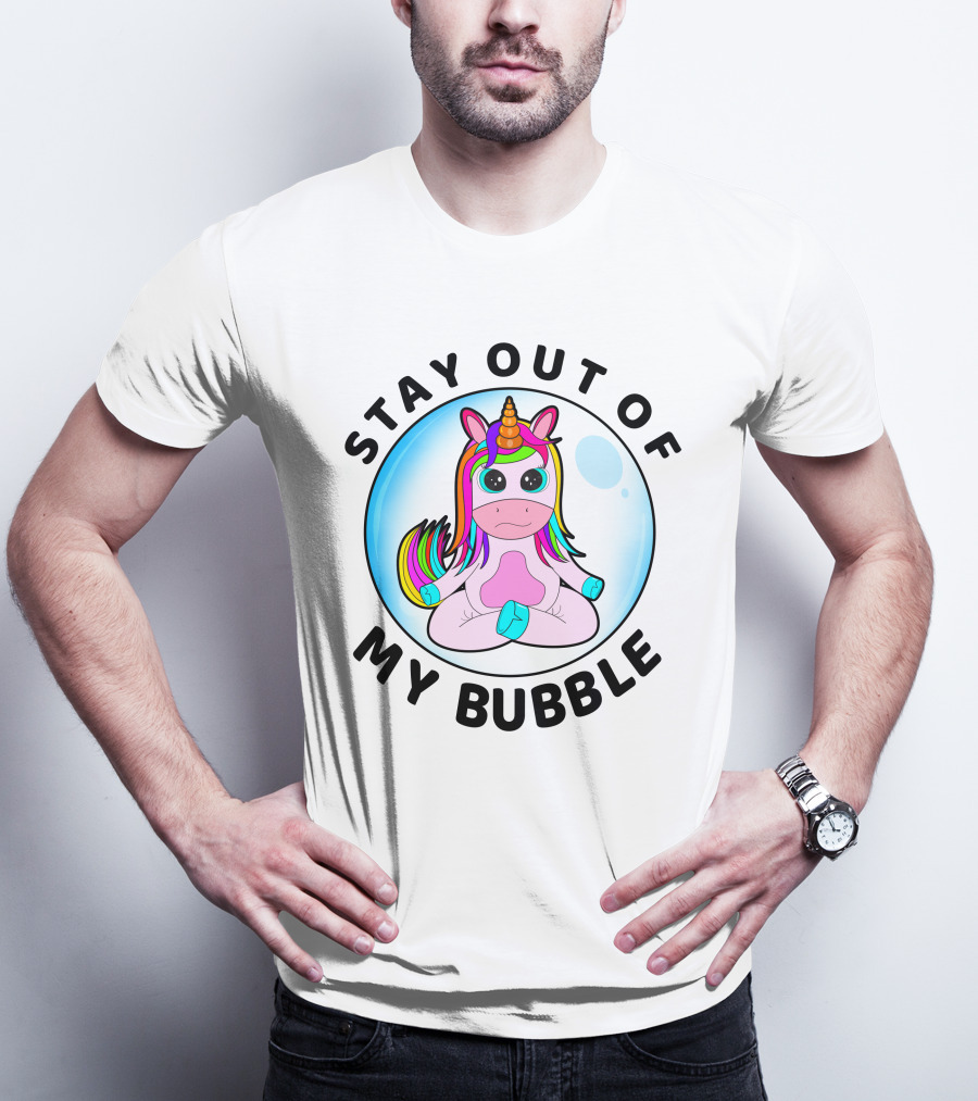 Stay Out Of My Bubble Rainbow Baby Unicorn T-Shirt