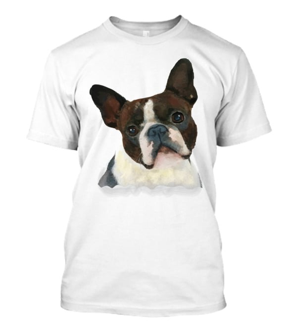 Watercolor French Bulldog Head T-Shirt