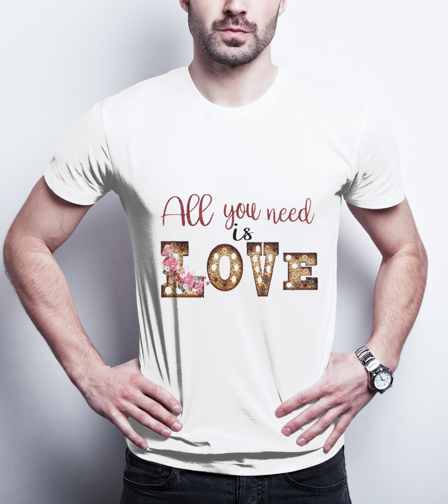 All You Need Is Love Floral Marquee Lights T-Shirt