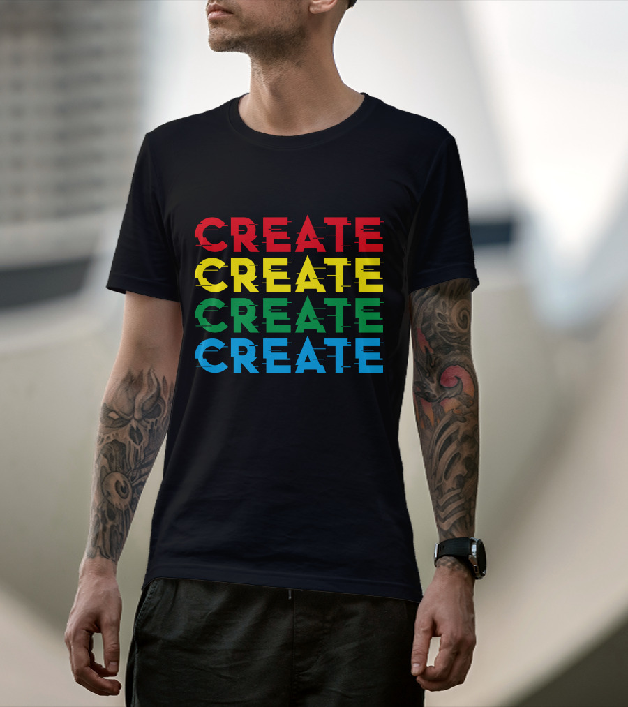 Colorful Stack Create Create Create Create T-Shirt