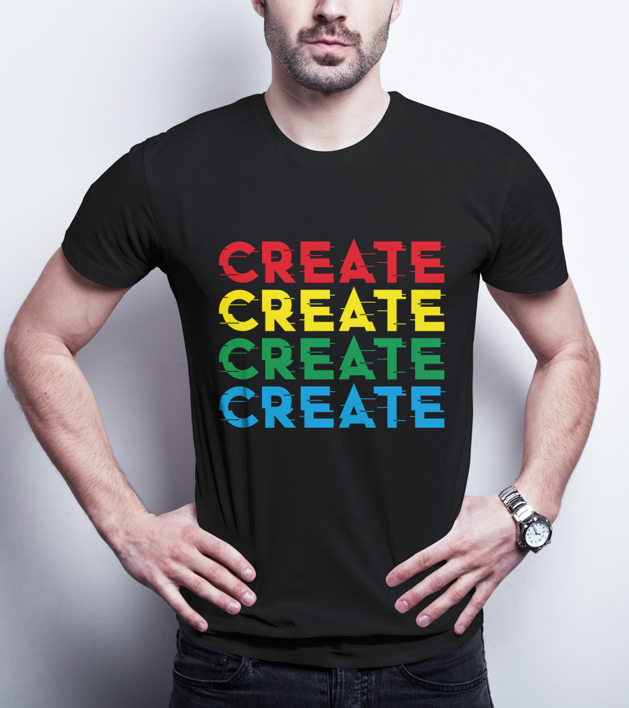 Colorful Stack Create Create Create Create T-Shirt
