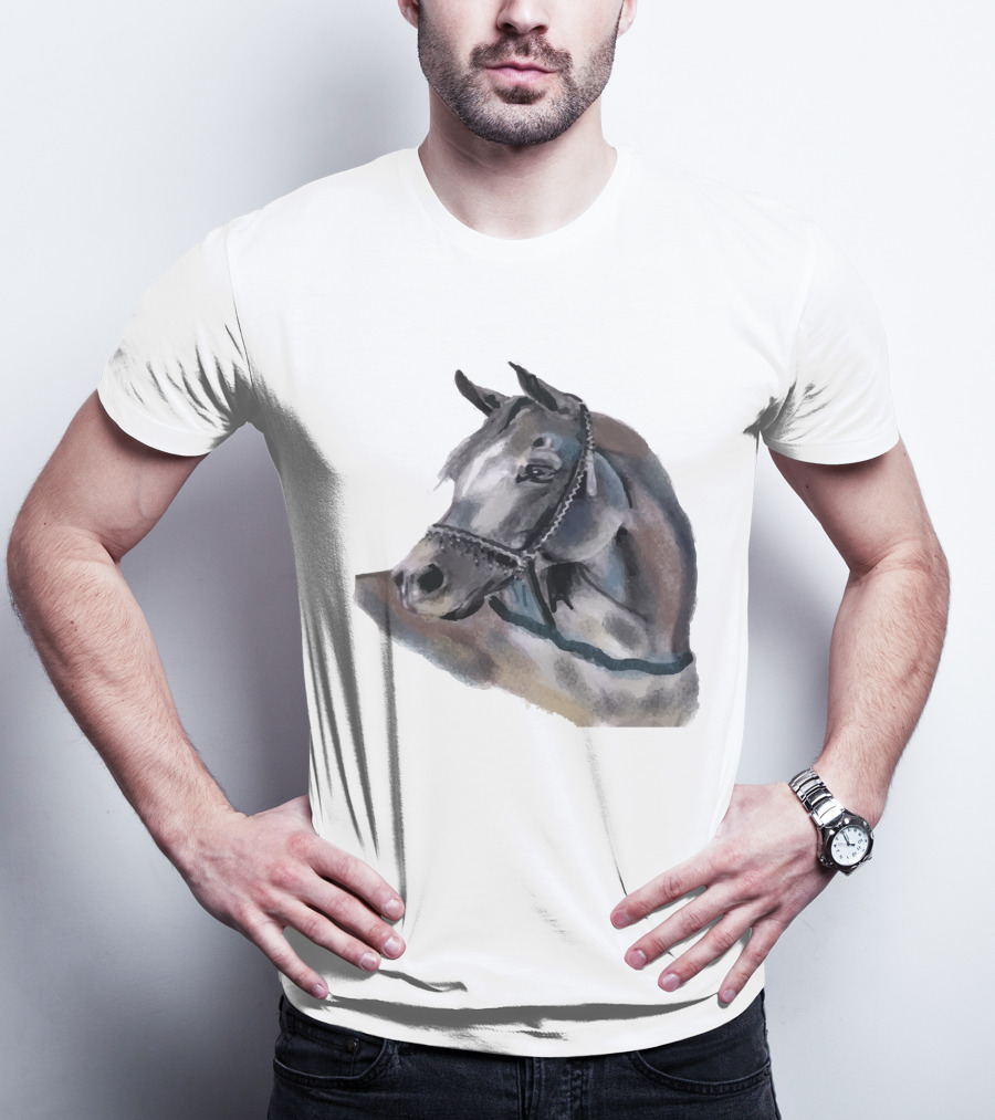 Watercolor Portrait Of Arabian Horse Head T-Shirt