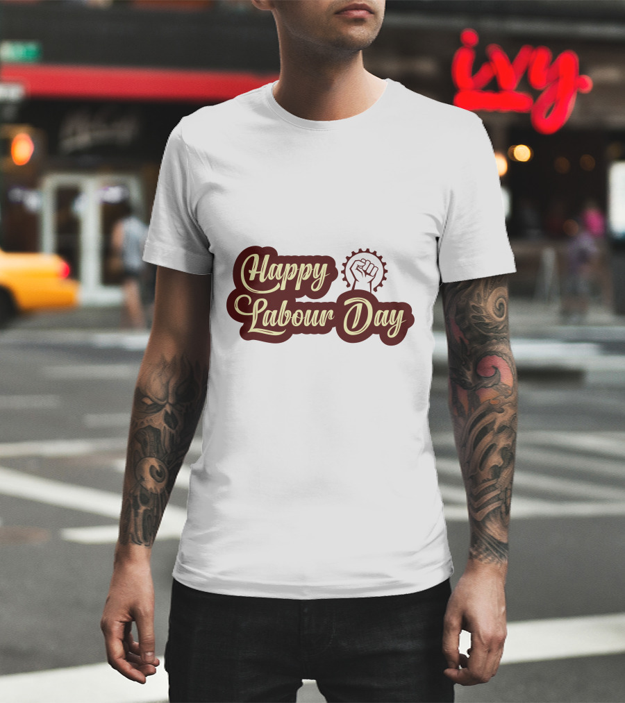 Happy Labour Day Fist And Gear T-Shirt