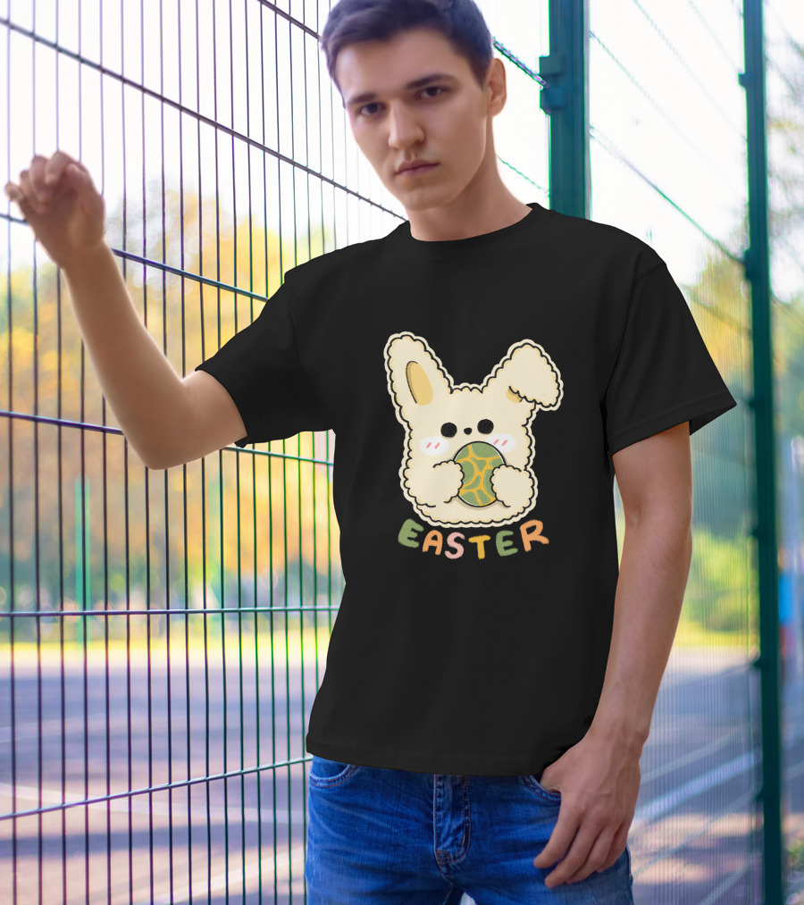 Easter Bunny Holding Easter Egg Sticker T-Shirt