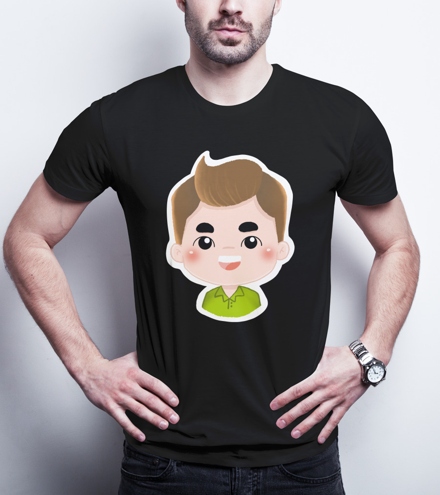 Fathers Day Daddy Sticker Cute Cartoon Character T-Shirt