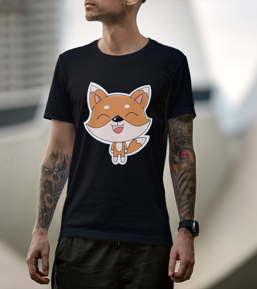 Fox Cartoons Happy Cute Fox Character T-Shirt