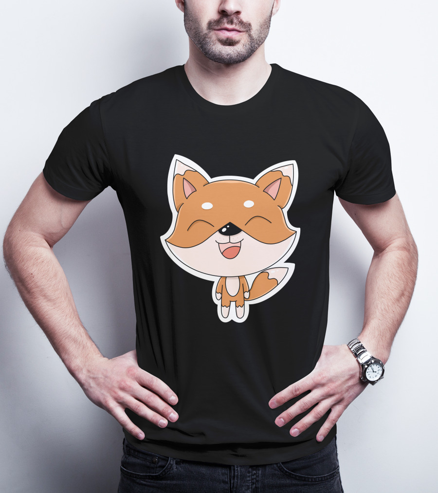 Fox Cartoons Happy Cute Fox Character T-Shirt