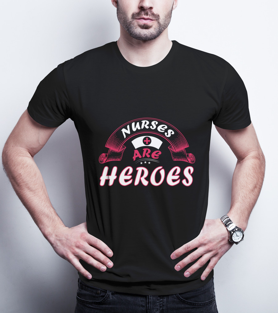 Nurses Are Heroes Red Cross Nurse Hat T-Shirt