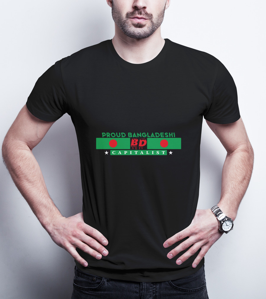 Proud Bangladeshi BD Capitalist Flag Symbol Stars T-Shirt