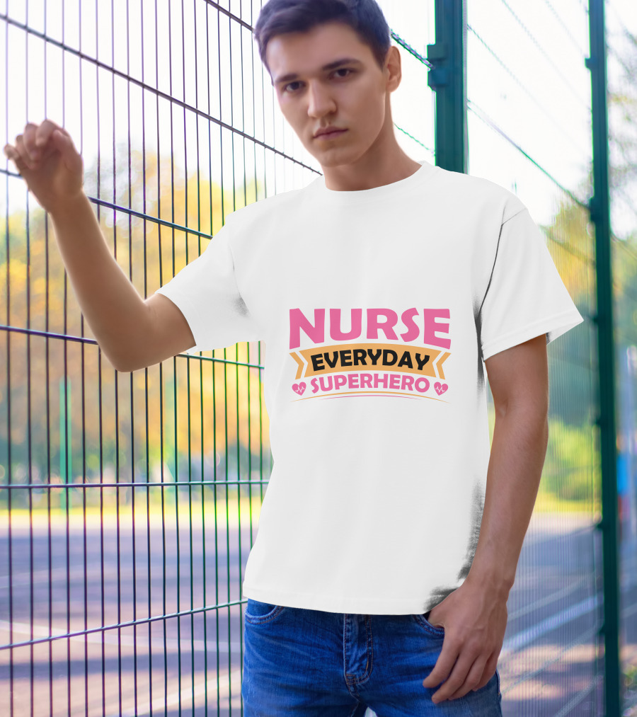 Nurse Everyday Superhero Heartbeat Icons T-Shirt