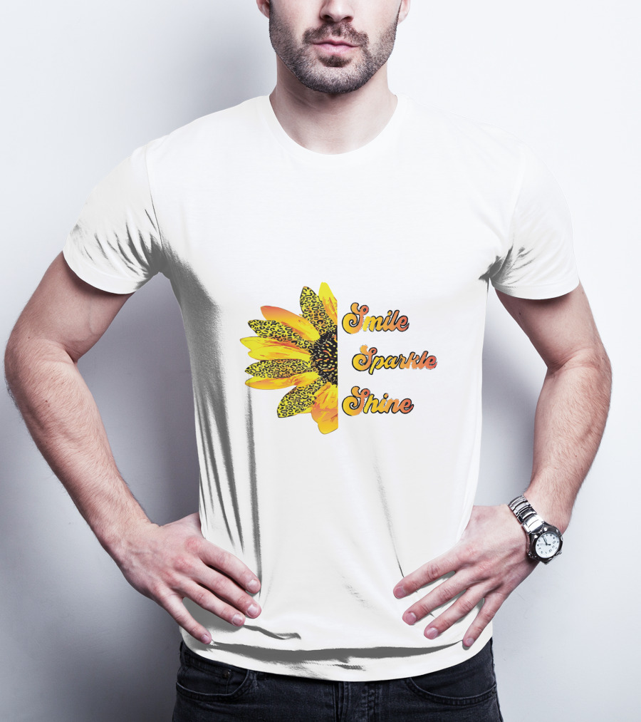 Smile Sparkle Shine Sunflower Blossom Burst T-Shirt