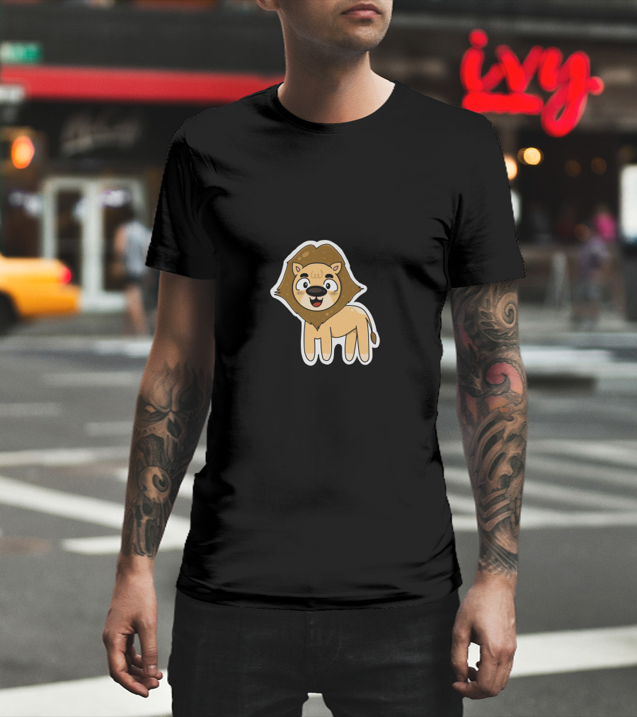 Lion Sticker Cute Cartoon T-Shirt