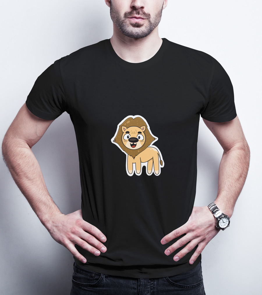 Lion Sticker Cute Cartoon T-Shirt