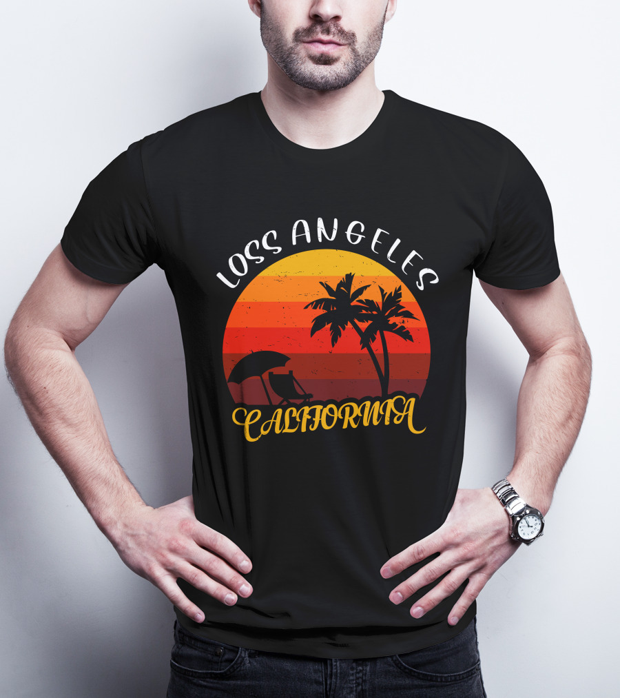 Loss Angeles California Sunset Palm Trees T-Shirt
