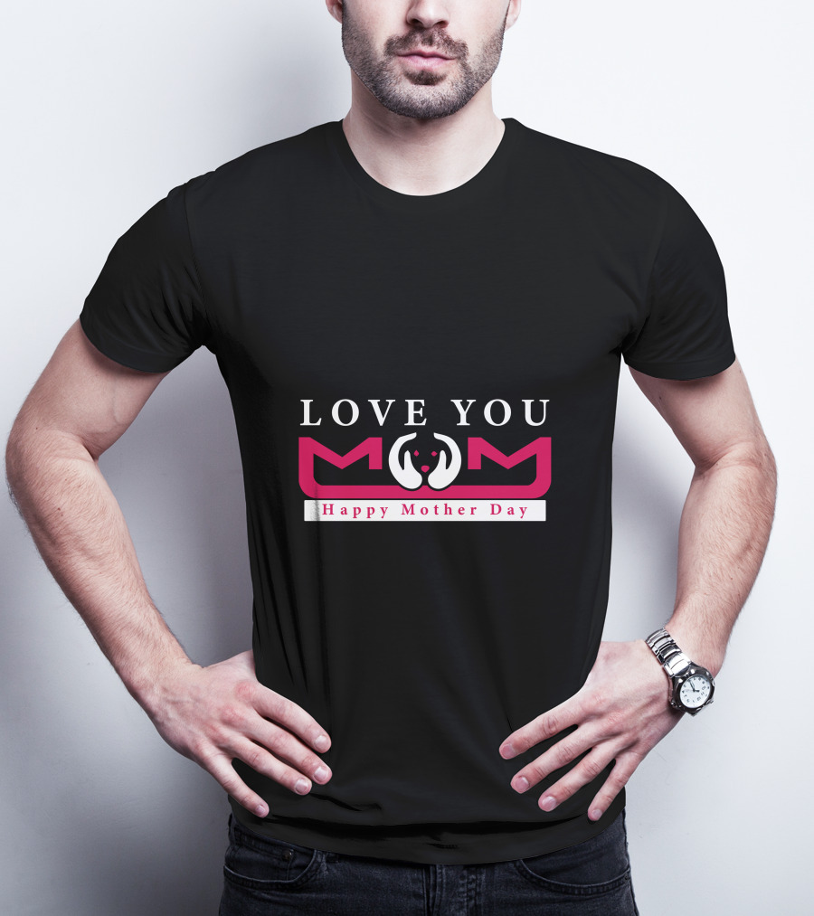 Love You Mom Heart Hands Happy Mother Day T-Shirt