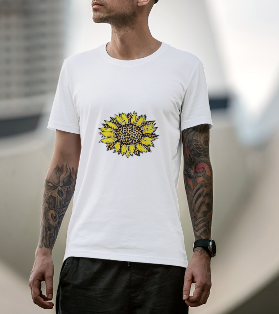 Leopard Print Sunflower T-Shirt