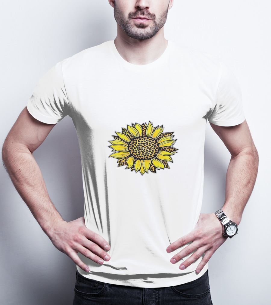Leopard Print Sunflower T-Shirt
