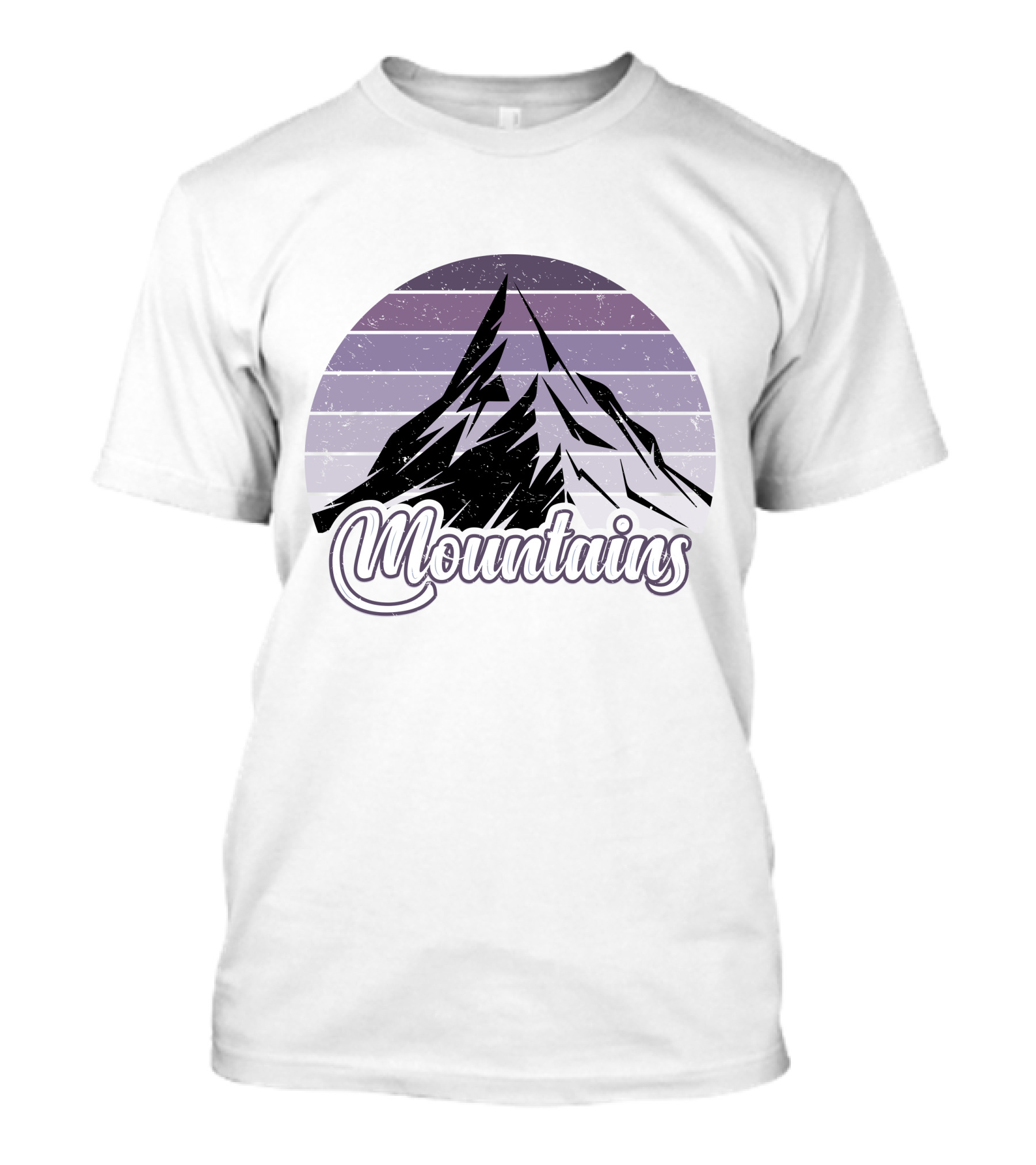 Mountains Vintage Retro Sunset Camping T-Shirt