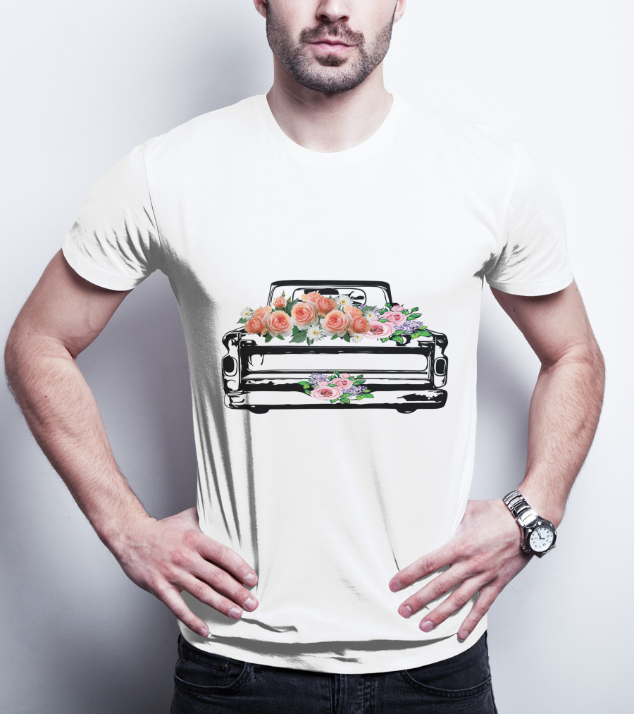 Vintage Truck Floral Arrangement T-Shirt