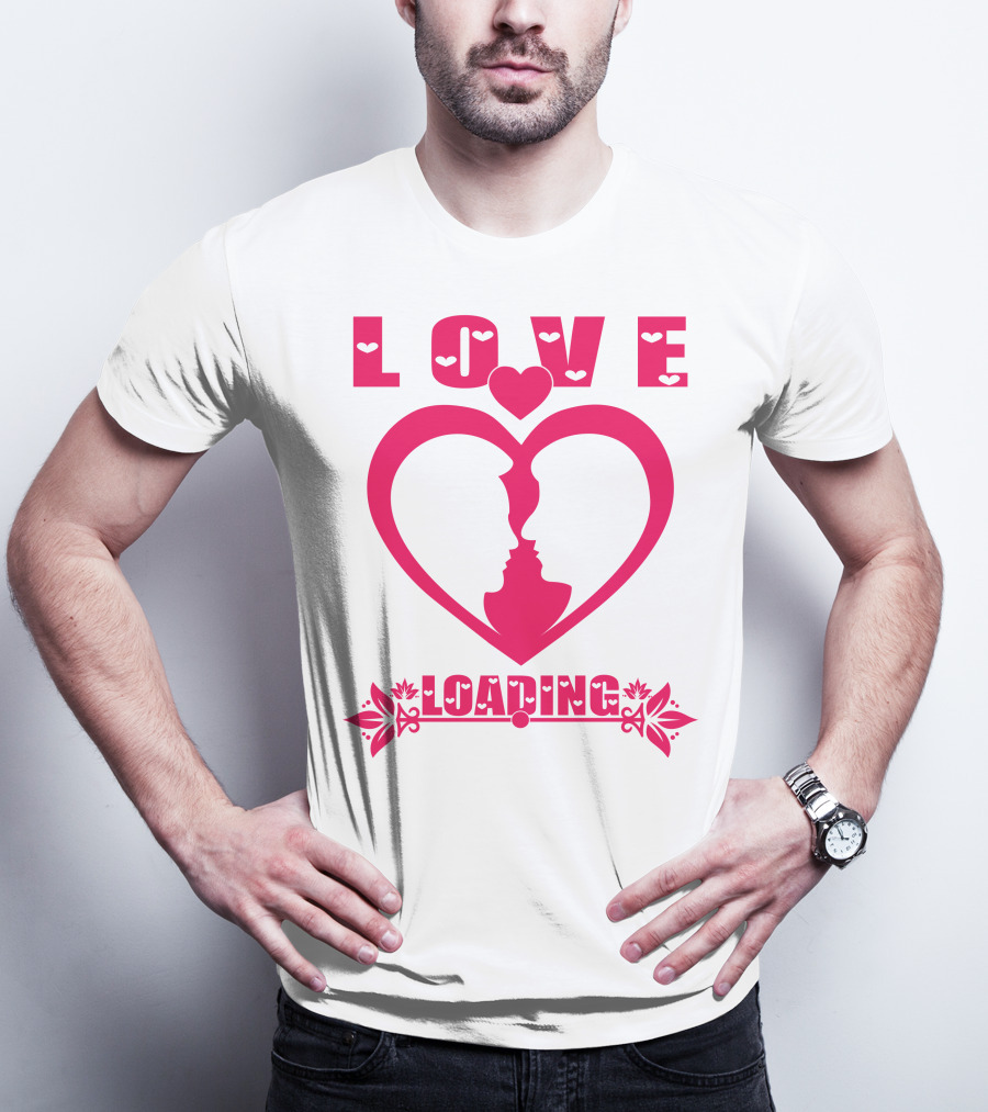 LOVE Heart Silhouette Couple LOADING T-Shirt