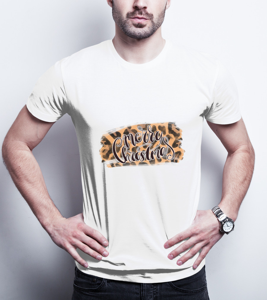 Merry Christmas Leopard Pattern Wild T-Shirt