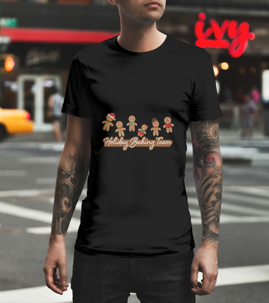 Holiday Baking Team Gingerbread Family Christmas Cookies T-Shirt