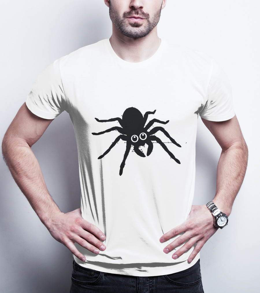 Cute Spider With Big Eyes In Web T-Shirt