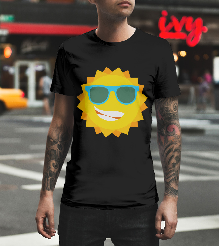 Cool Sun With Blue Sunglasses T-Shirt