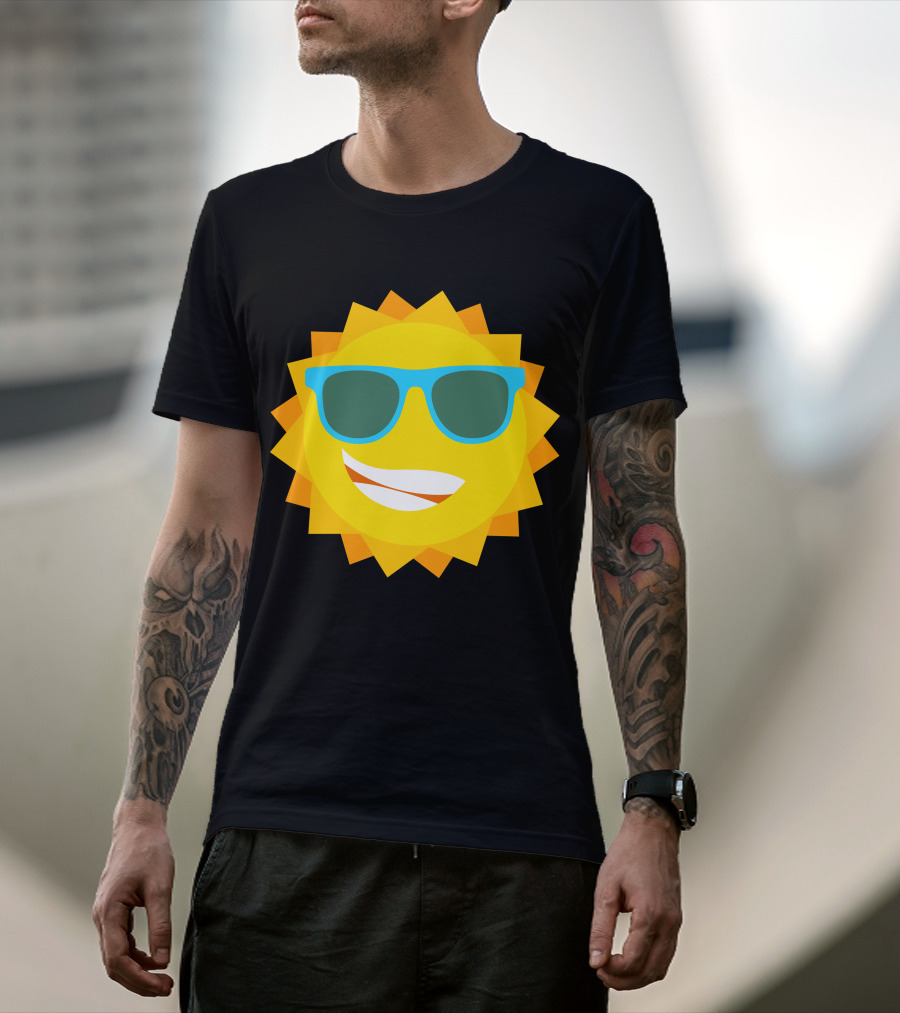 Cool Sun With Blue Sunglasses T-Shirt