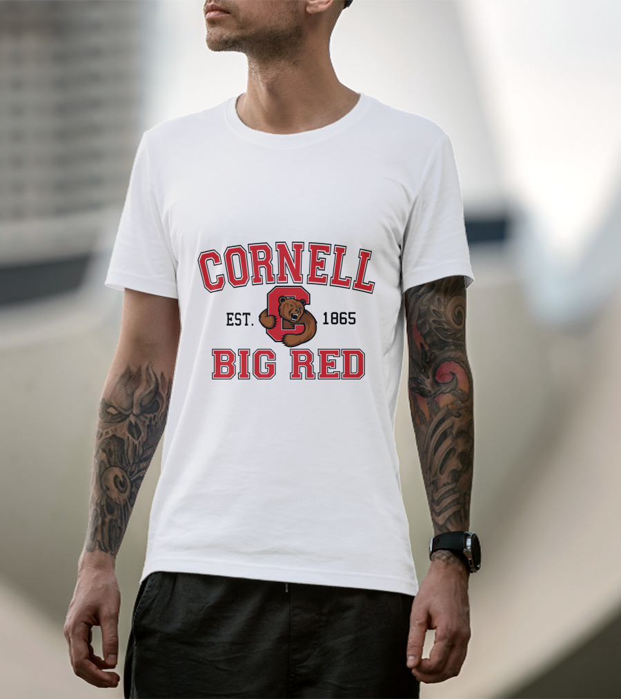 Cornell University Big Red Bear Logo Est 1865 T-Shirt