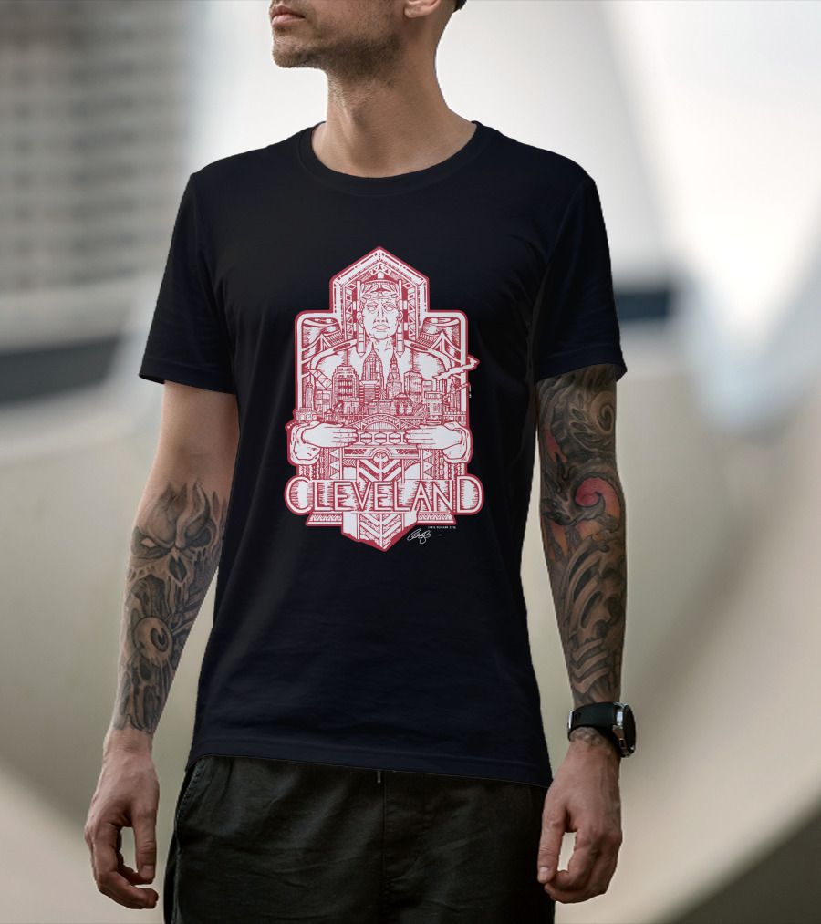 Cleveland Cityscape Guardian Red Line T-Shirt