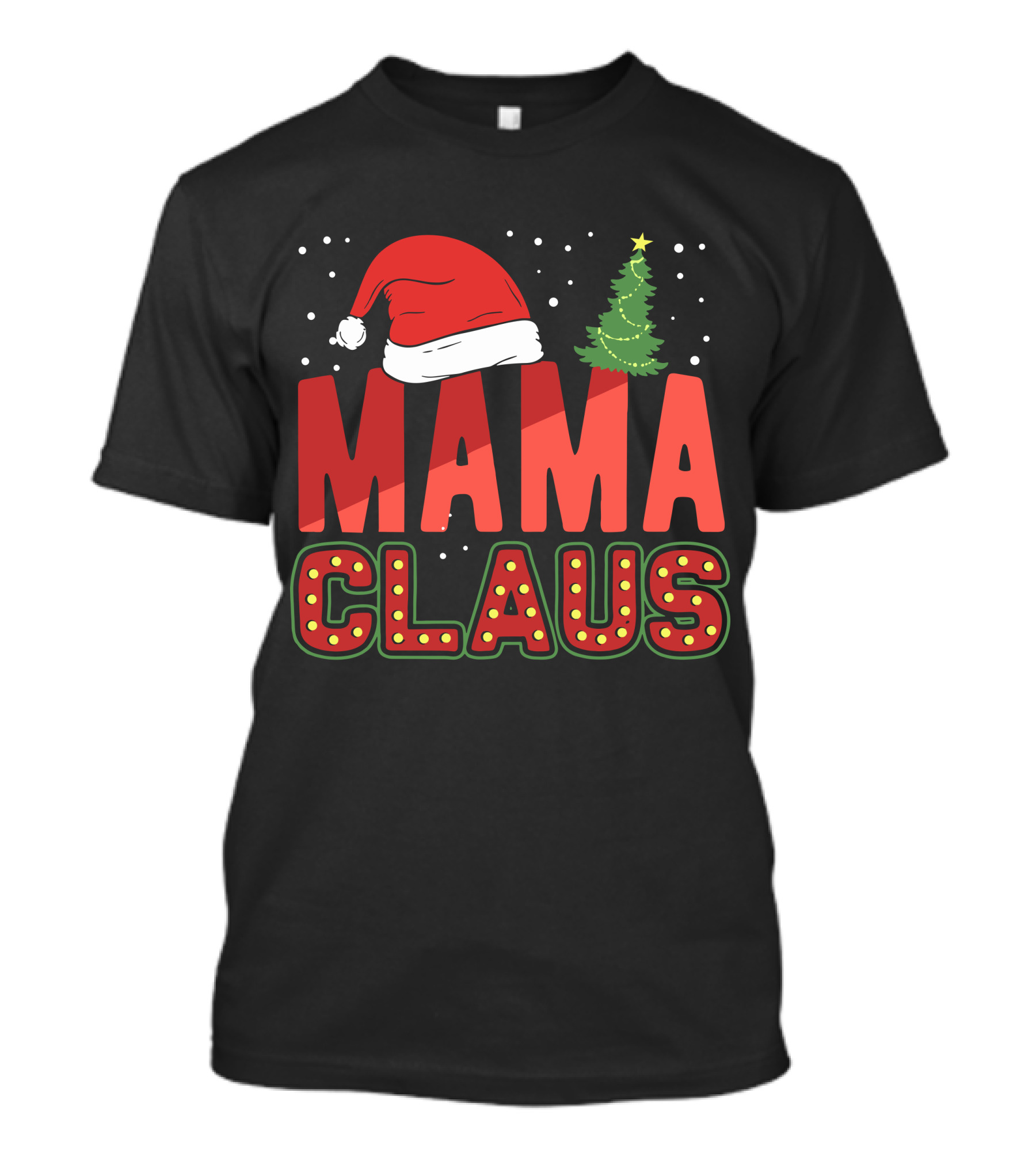 Mama Claus Christmas Santa Hat Tree T-Shirt