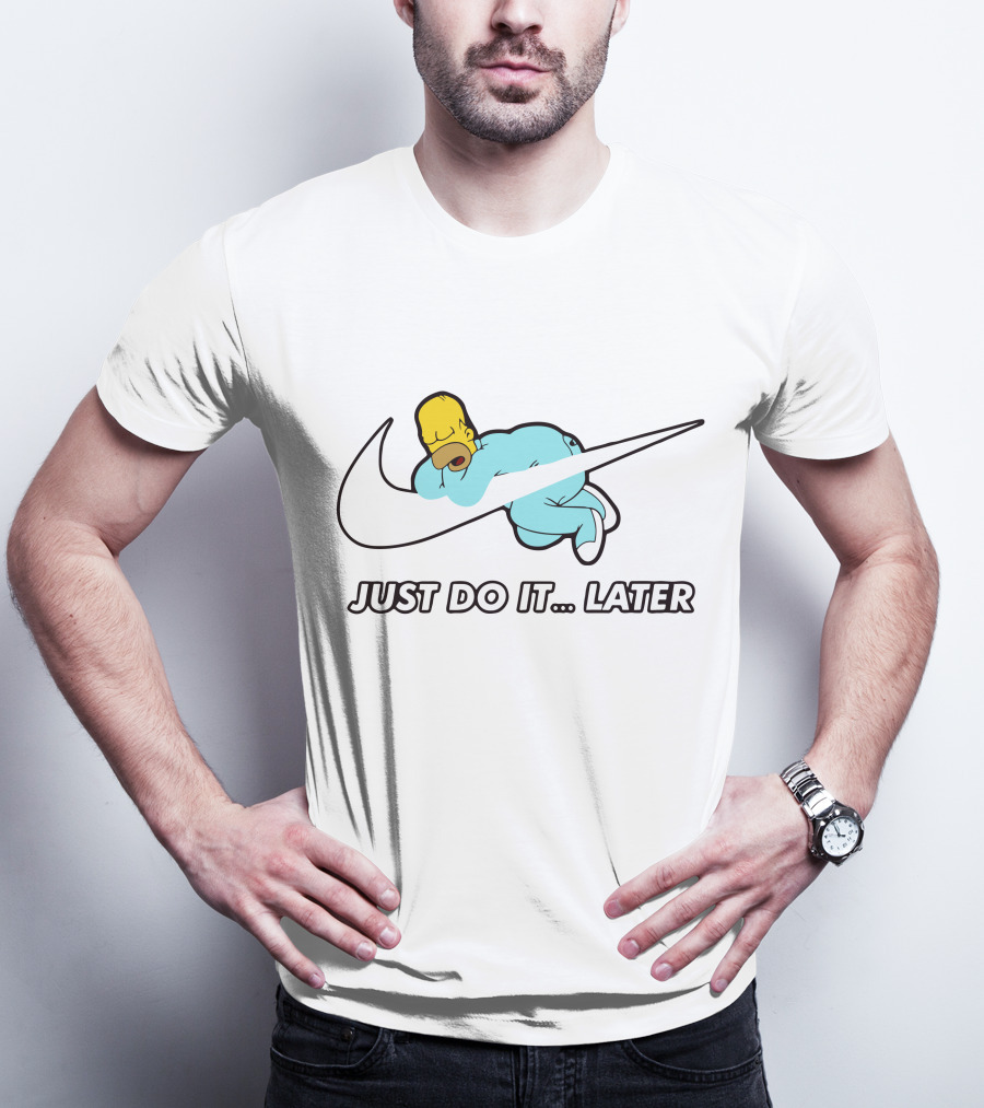 Just Do It Later Simpsons Homer Sleeping T-Shirt