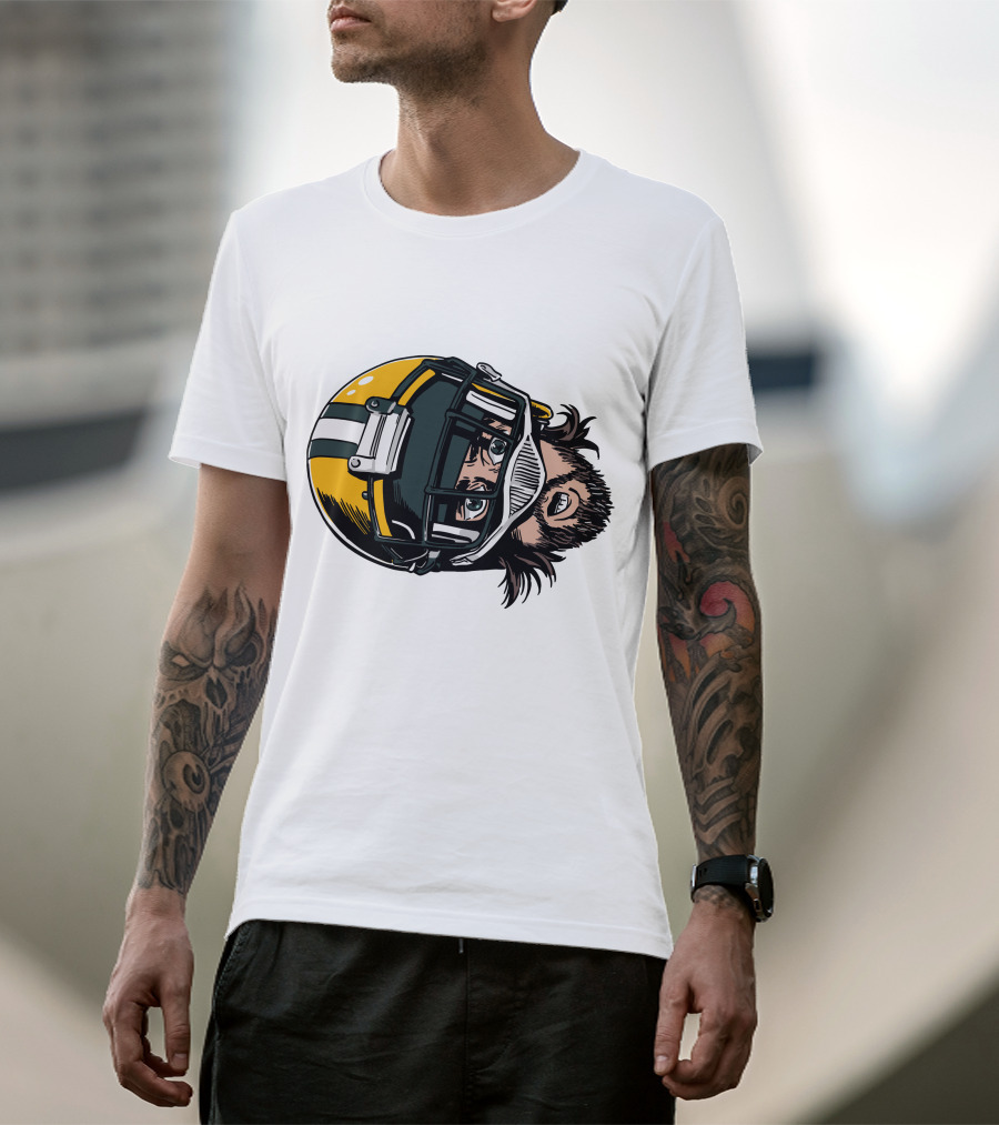 Aaron Rodgers Green Bay Packers Helmet T-Shirt
