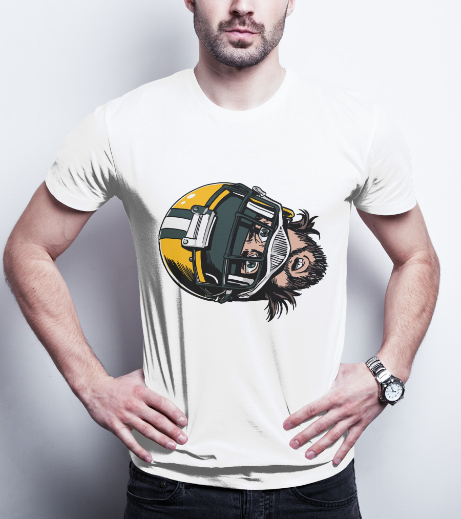 Aaron Rodgers Green Bay Packers Helmet T-Shirt