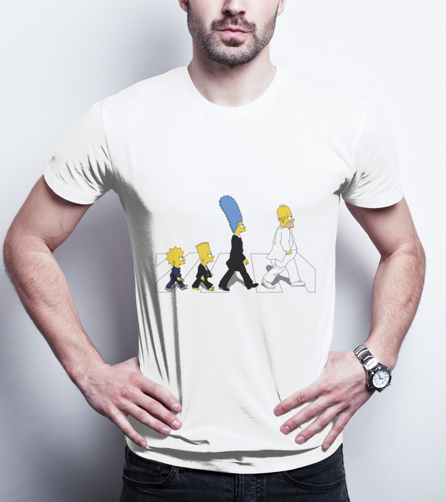 The Simpsons Abbey Road Parody Walking Family T-Shirt