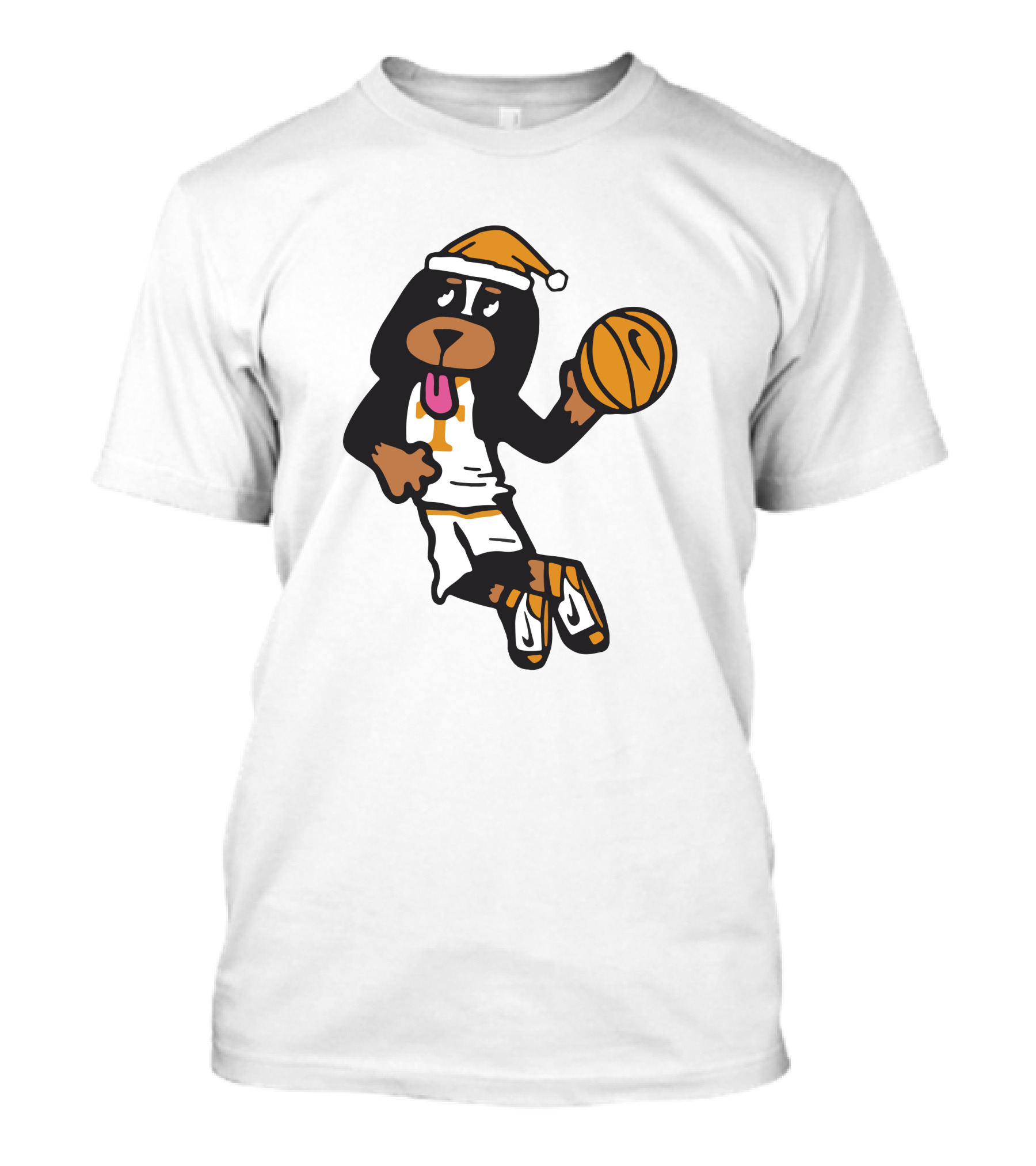 Tennessee Vols Smokey Basketball Santa Holiday Mascot Dunk T-Shirt