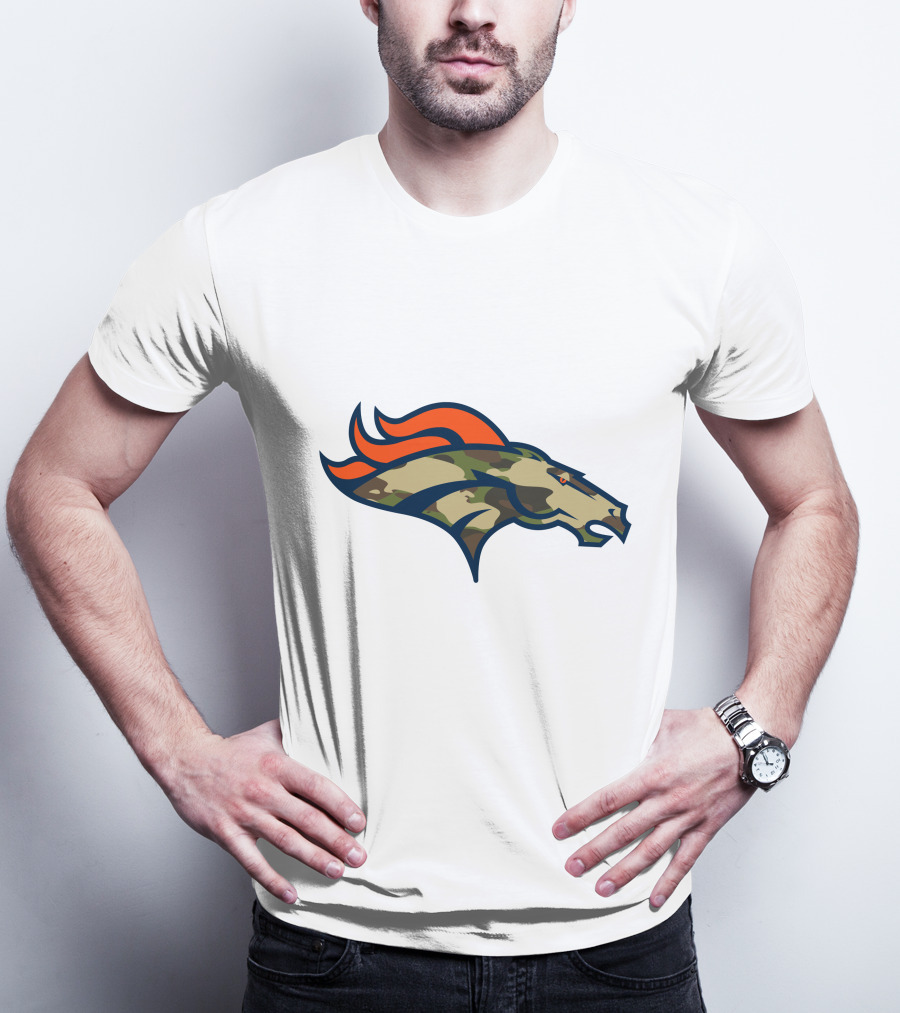 Denver Broncos Camo Horsehead Emblem T-Shirt