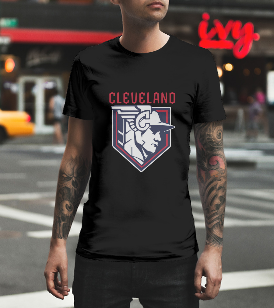 Cleveland Guardian-Inspired Baseball Emblem T-Shirt