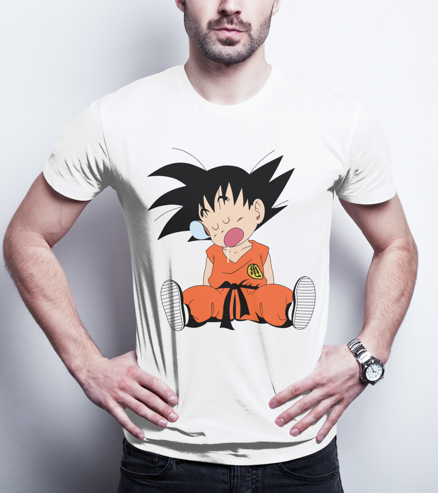 Baby Goku Sleepy Orange Gi Krillin Kanji Bubblegum Drool T-Shirt
