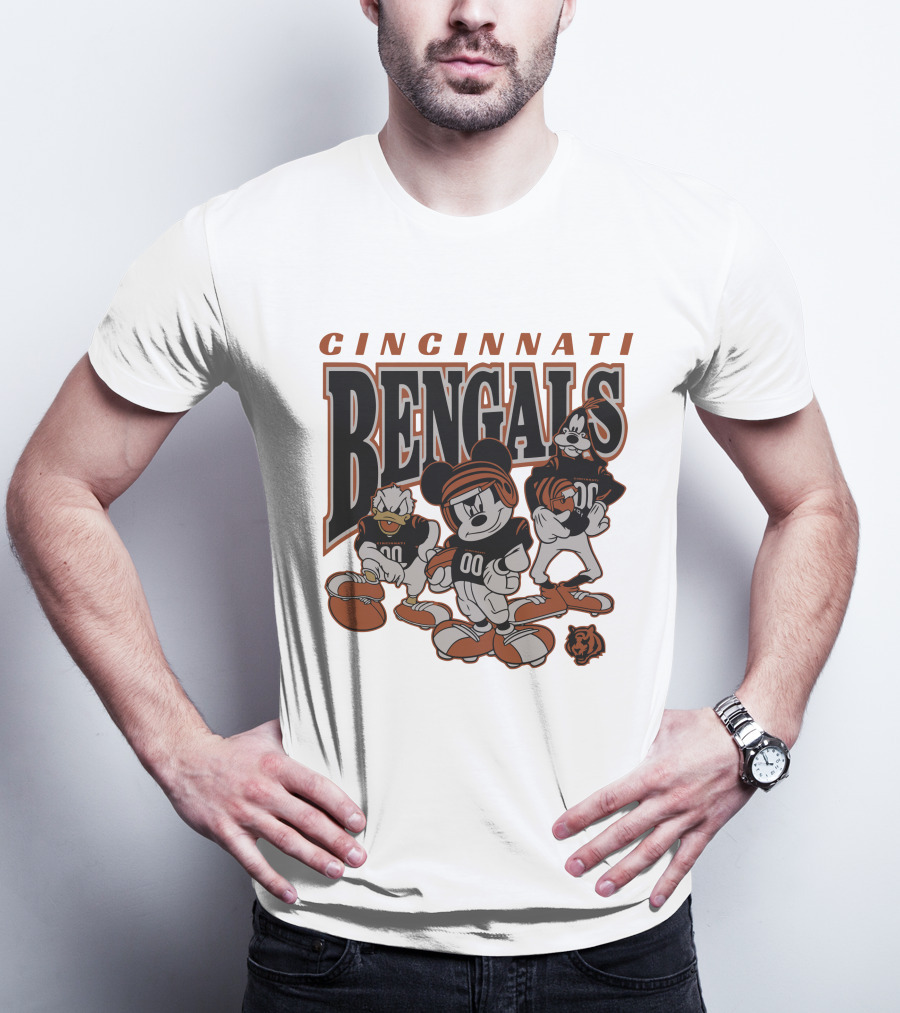 Cincinnati Bengals Disney Characters Vintage NFL Football T-Shirt