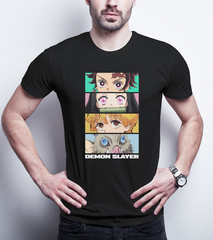 Demon Slayer Anime Characters Tanjiro Nezuko Zenitsu Inosuke T-Shirt