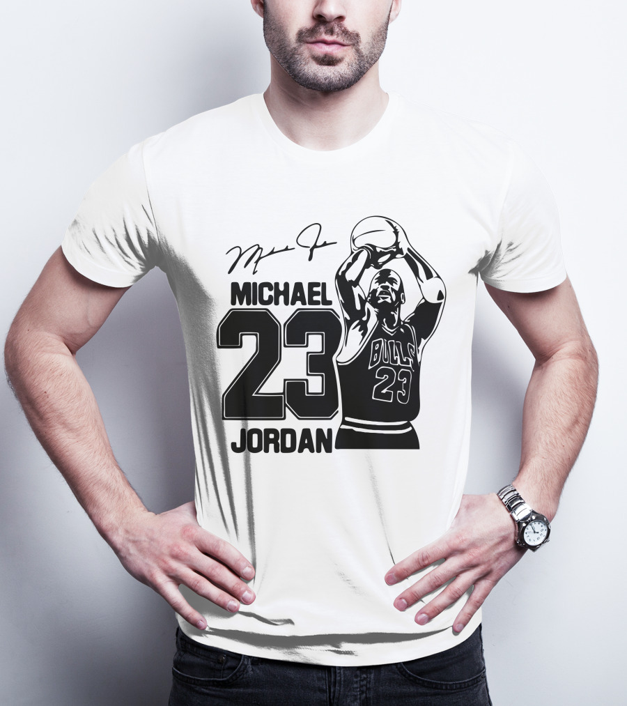 Michael Jordan 23 Bulls Basketball Signature T-Shirt