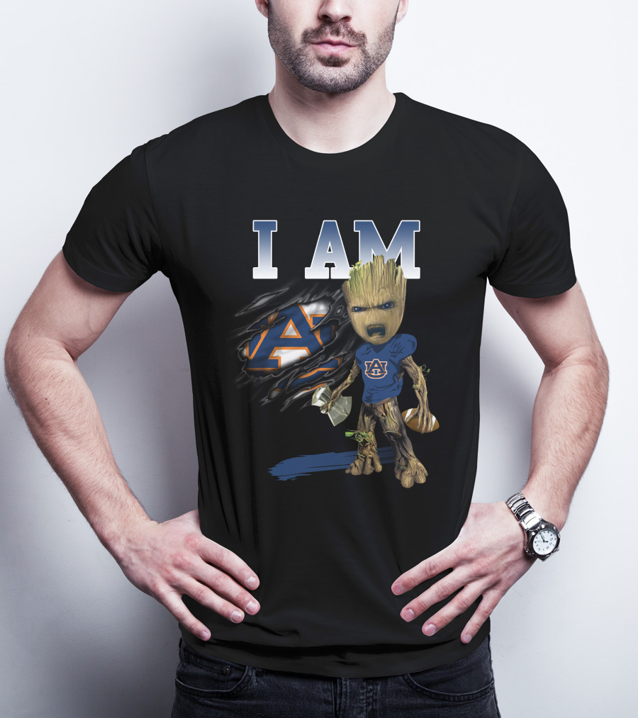 I Am Au Auburn Groot Football Avengers T-Shirt